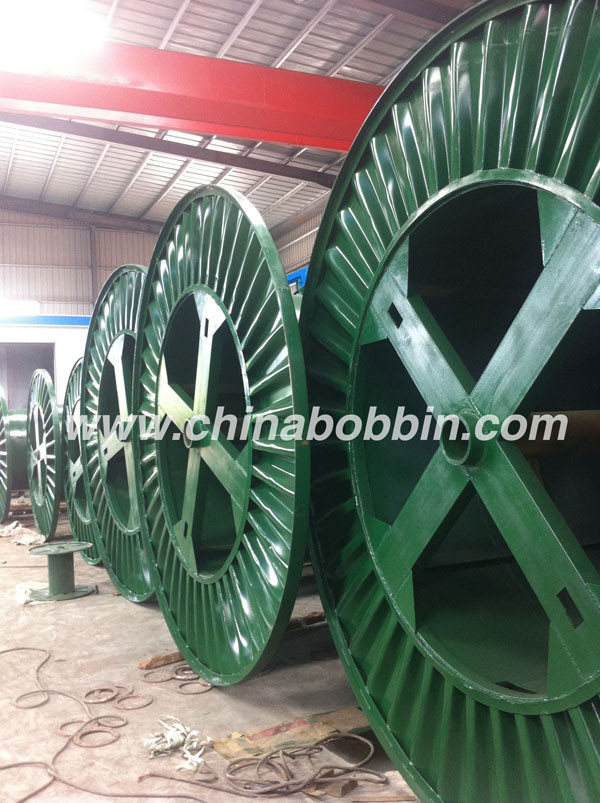 Pressed steel bobbin cable spool for steel wire cable copper corrugated ...